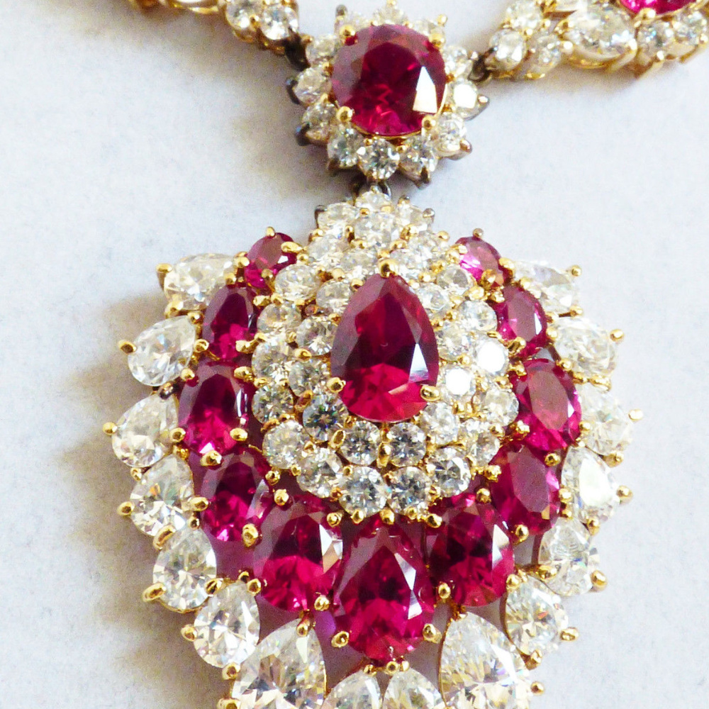 Nora Sterling Silver Rhinestone Crystal Necklace - Gem